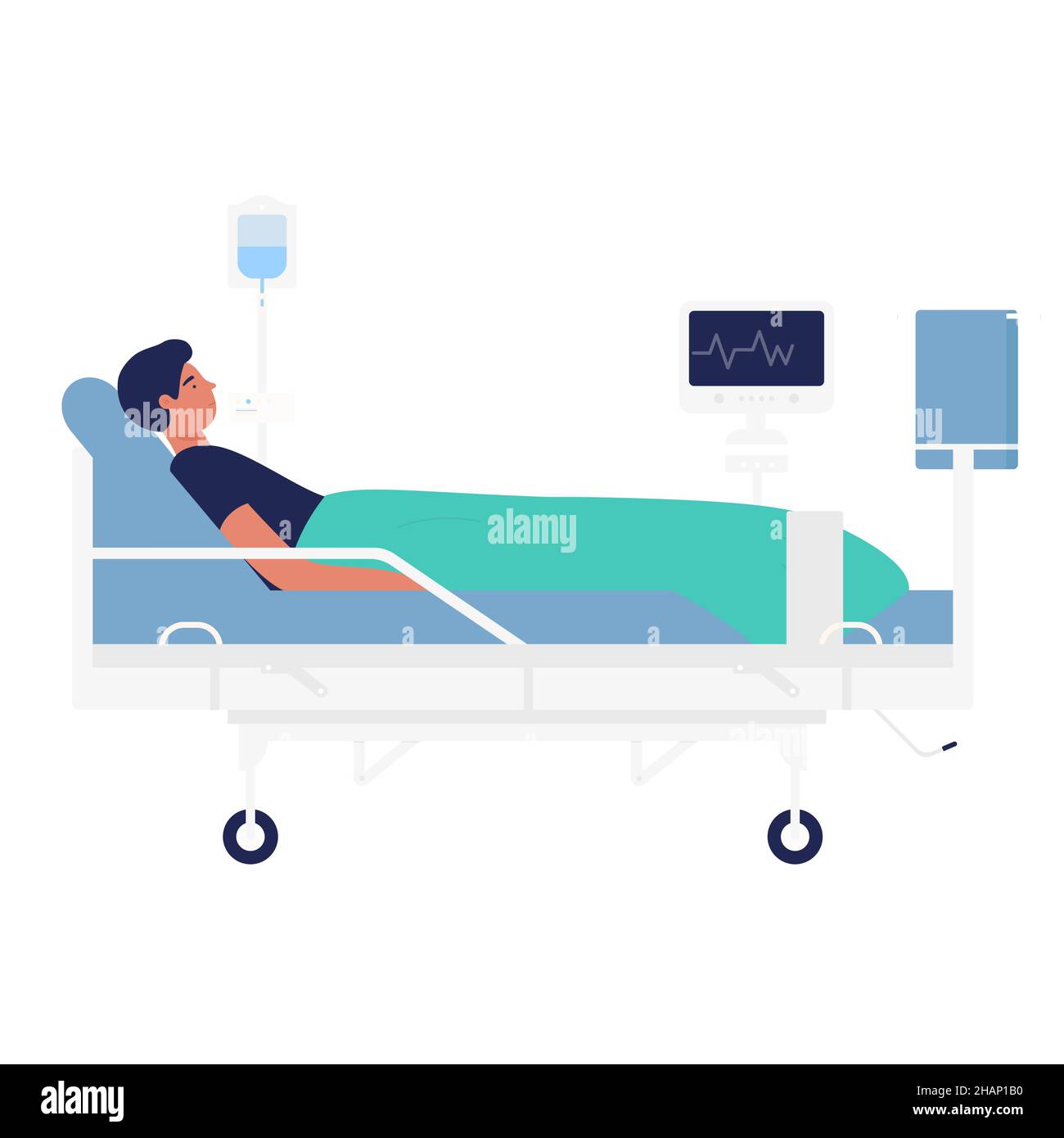 Nurse with bedridden patient Stock Vector Images - Alamy