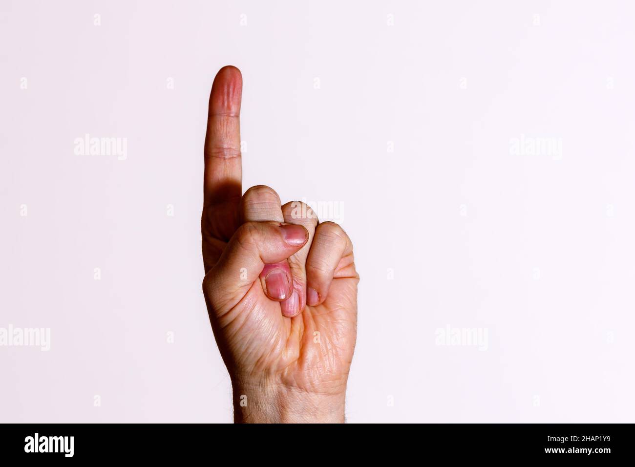 A hand with 1 finger Stock Photo - Alamy