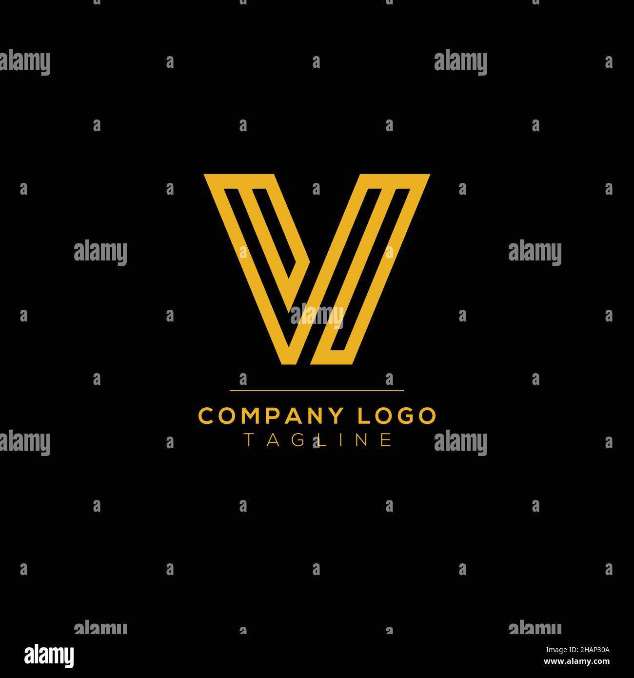 Abstract letter V logo design. Creative, Premium Minimal emblem design ...