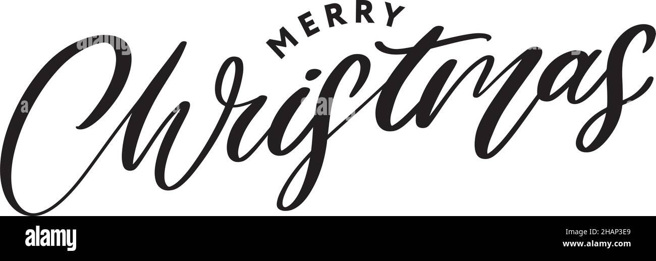 Banner Merry Christmas Holiday New Year Letter font Vector Stock Vector ...