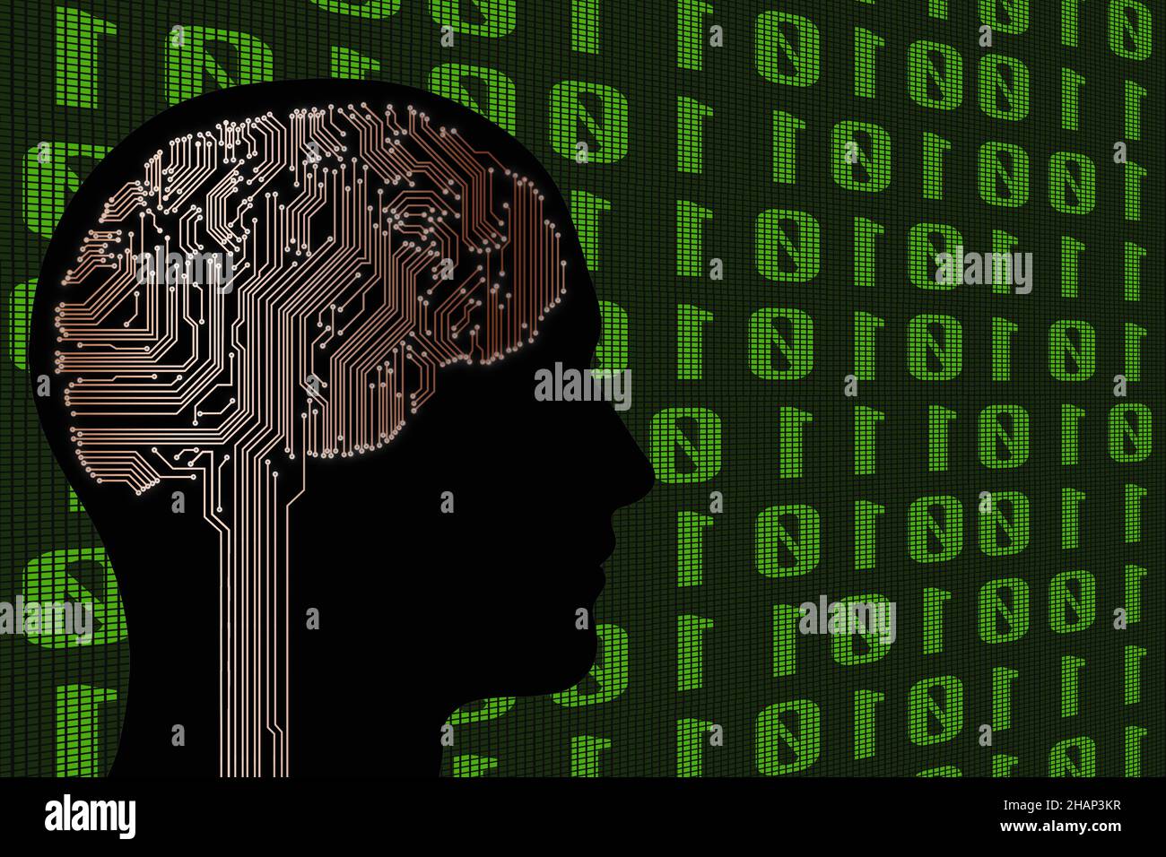 Printed circuit in the form of a brain Stock Photo - Alamy