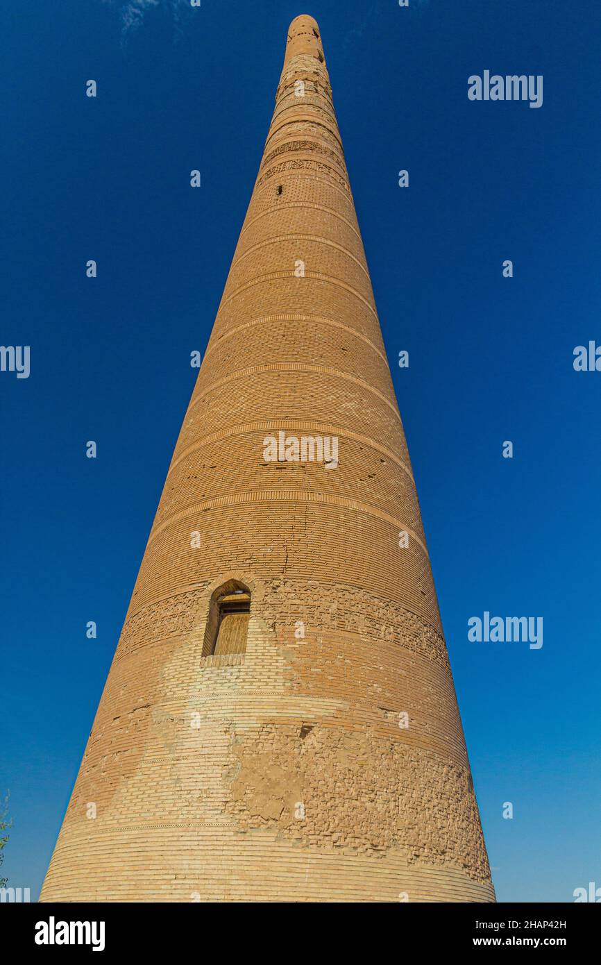 Kutlug Timur Minaret in the ancient Konye-Urgench, Turkmenistan Stock ...