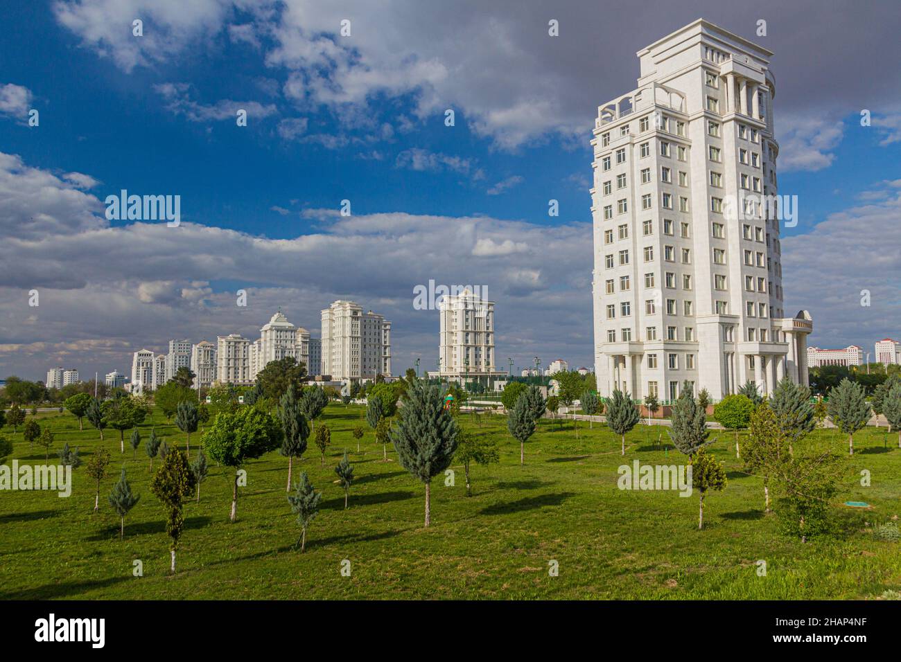 Marble-clad buildings of modern Ashgabat, Turkmenistan Stock Photo - Alamy