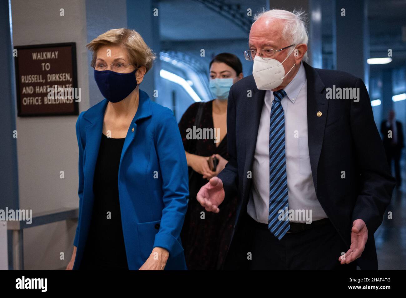 Washington, USA. 14th Dec, 2021. Senator Elizabeth Warren (D-MA), left ...