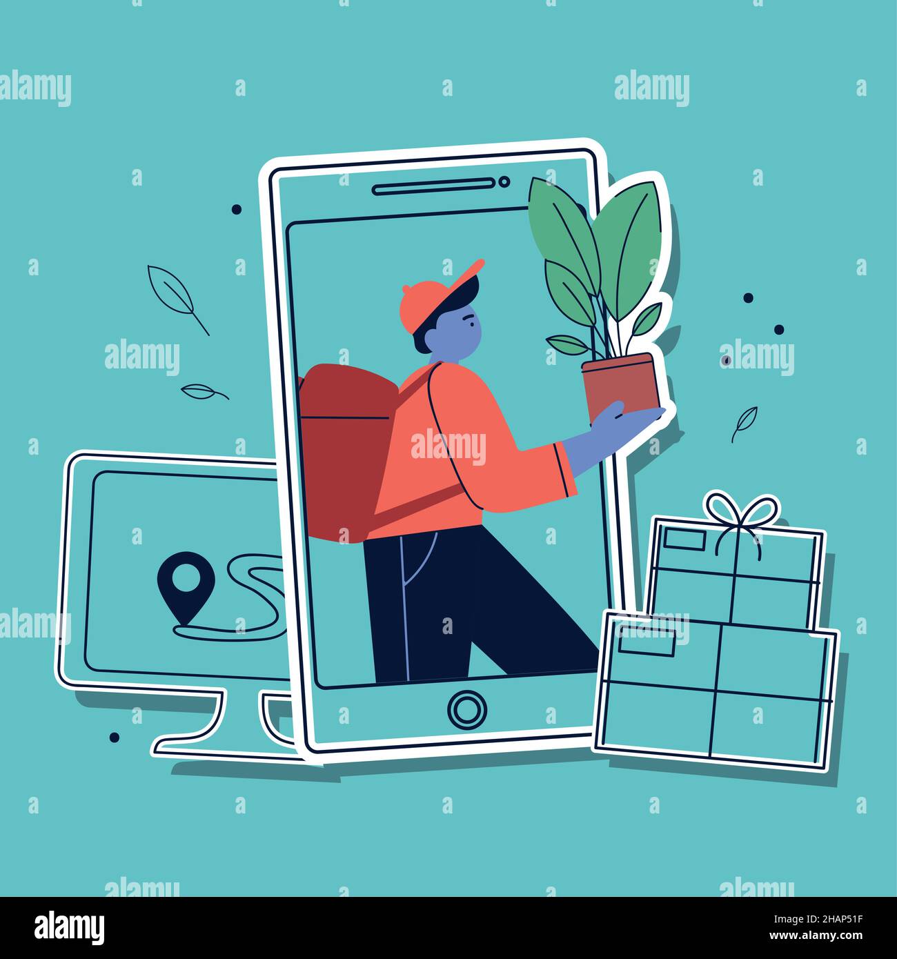 online shopping delivery Stock Vector Image & Art - Alamy