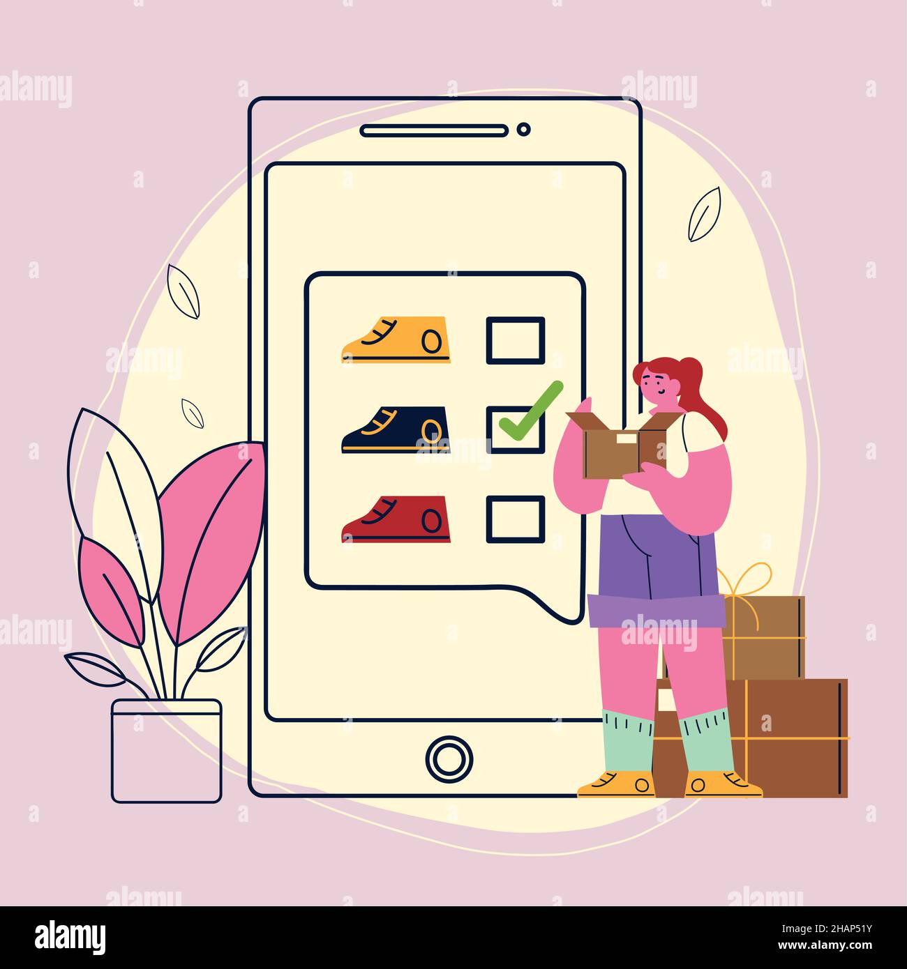 Woman selecting Stock Vector Images - Alamy