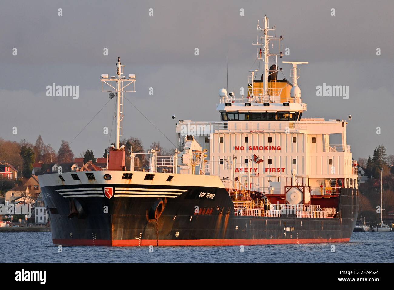 Chemical / Oil Products Tanker BDP Spirit at anchor at Holtenau roads ...
