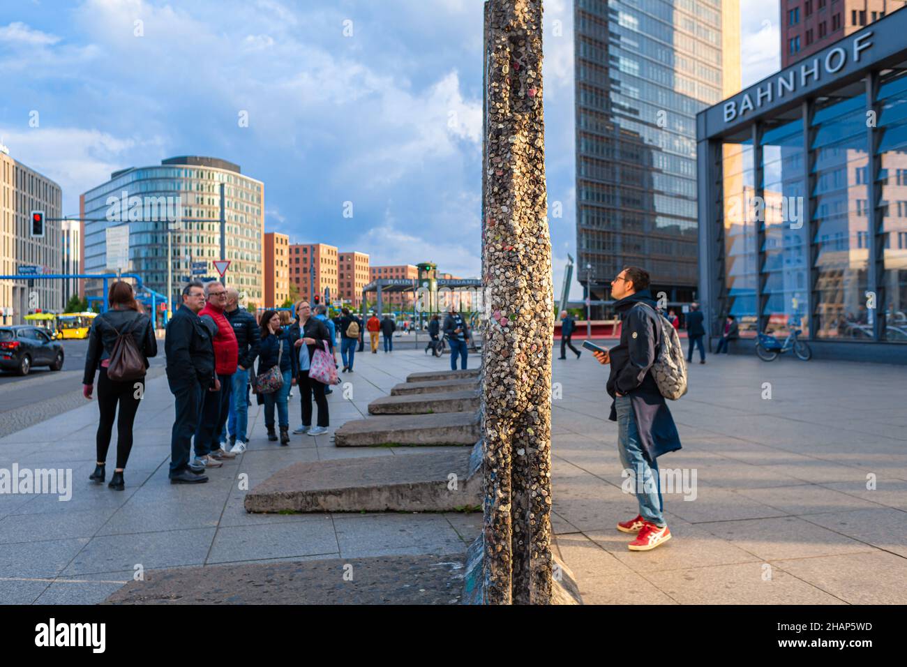 Monument parts of the Berlin wall pasted over with chewing gum. Berlin ...