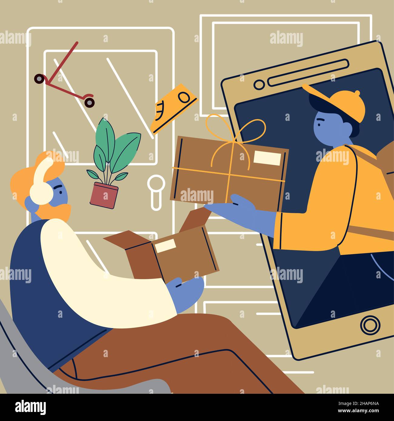 guy and online ordering Stock Vector Image & Art - Alamy