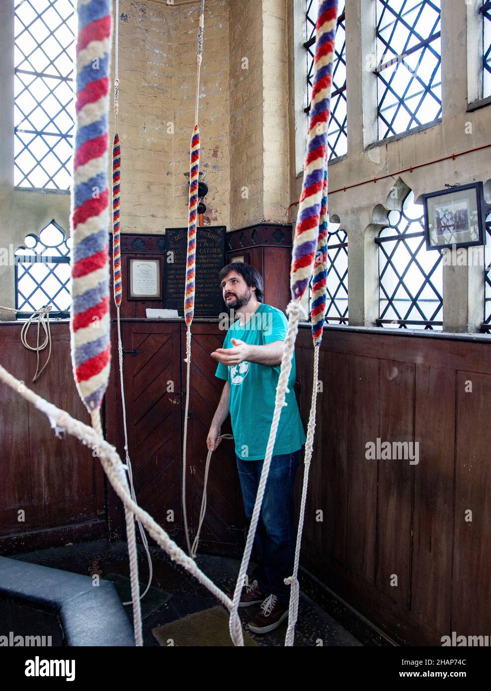 Church bell ropes ringing hi-res stock photography and images - Alamy