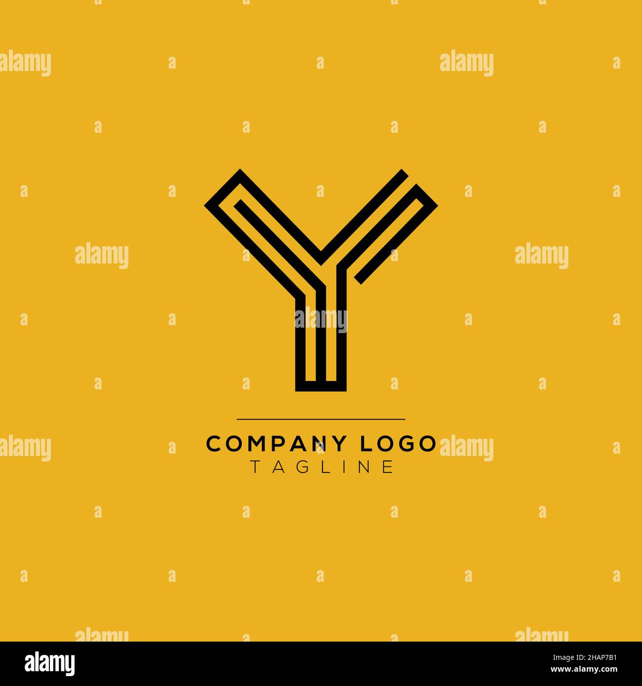 Abstract letter Y logo design. Creative, Premium Minimal emblem design ...