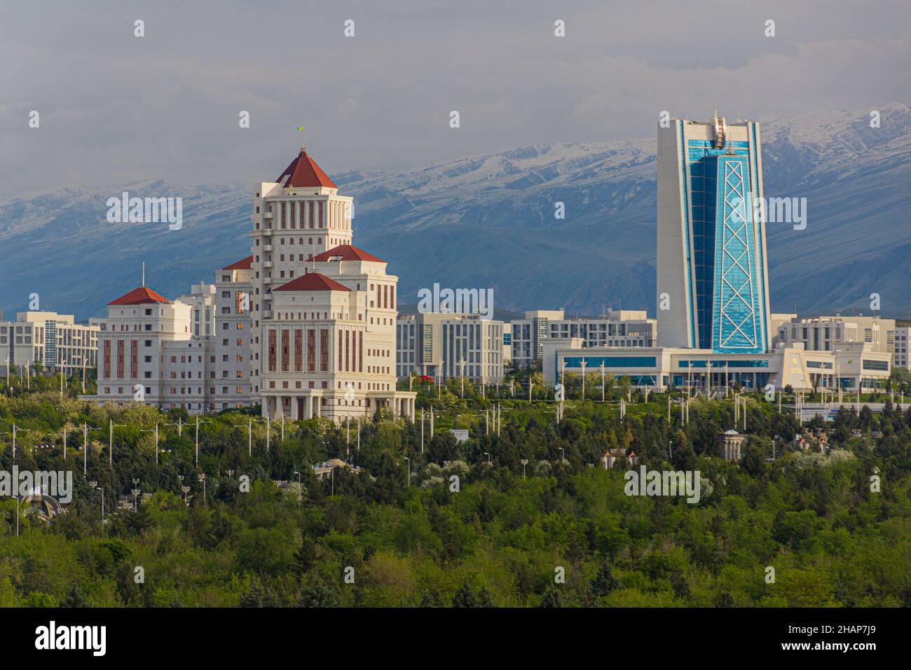 Marble-clad buildings in Ashgabat, Turkmenistan Stock Photo - Alamy