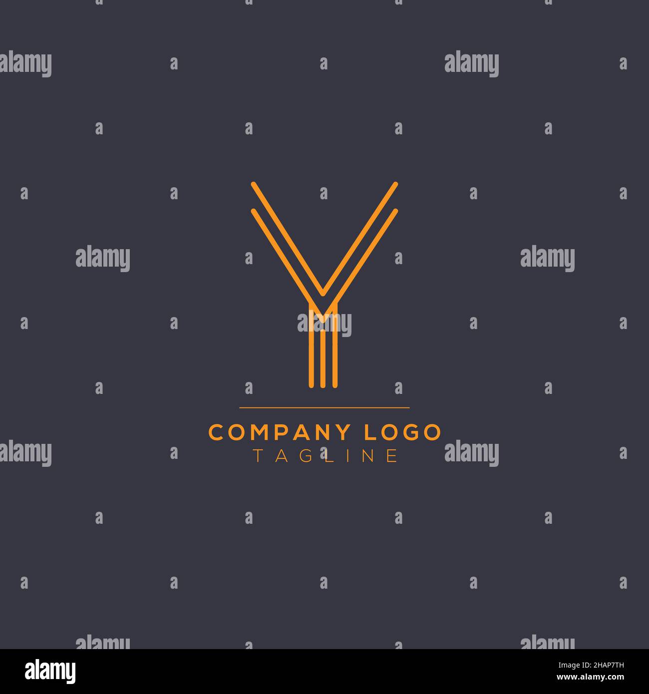 Abstract letter Y logo design. Creative, Premium Minimal emblem design ...