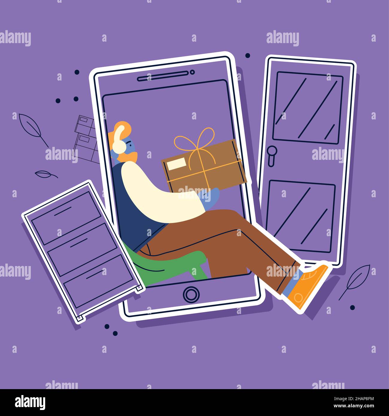 man makes an order with phone Stock Vector Image & Art - Alamy