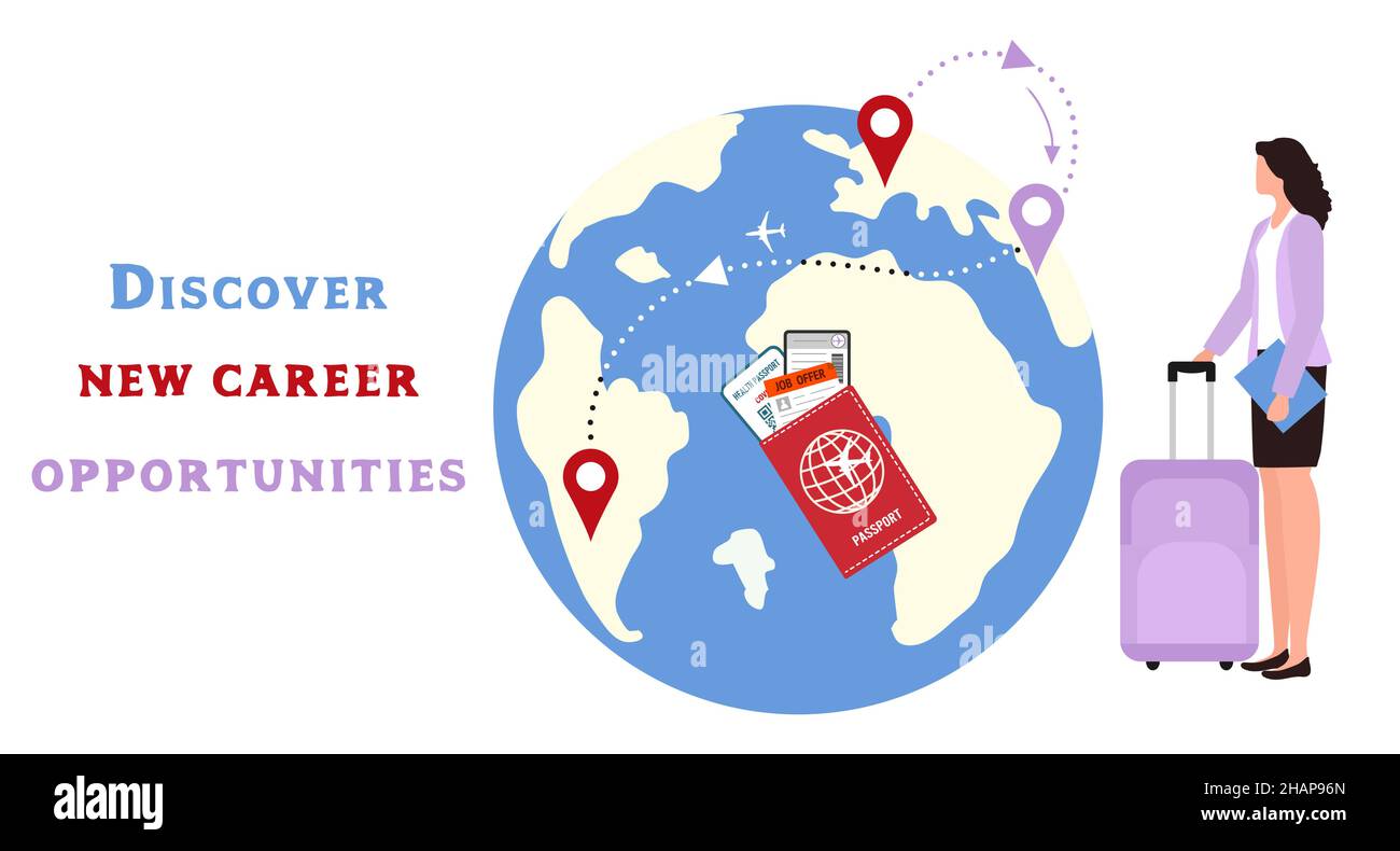 Vector illustration New career opportunities Relocation. Career ...