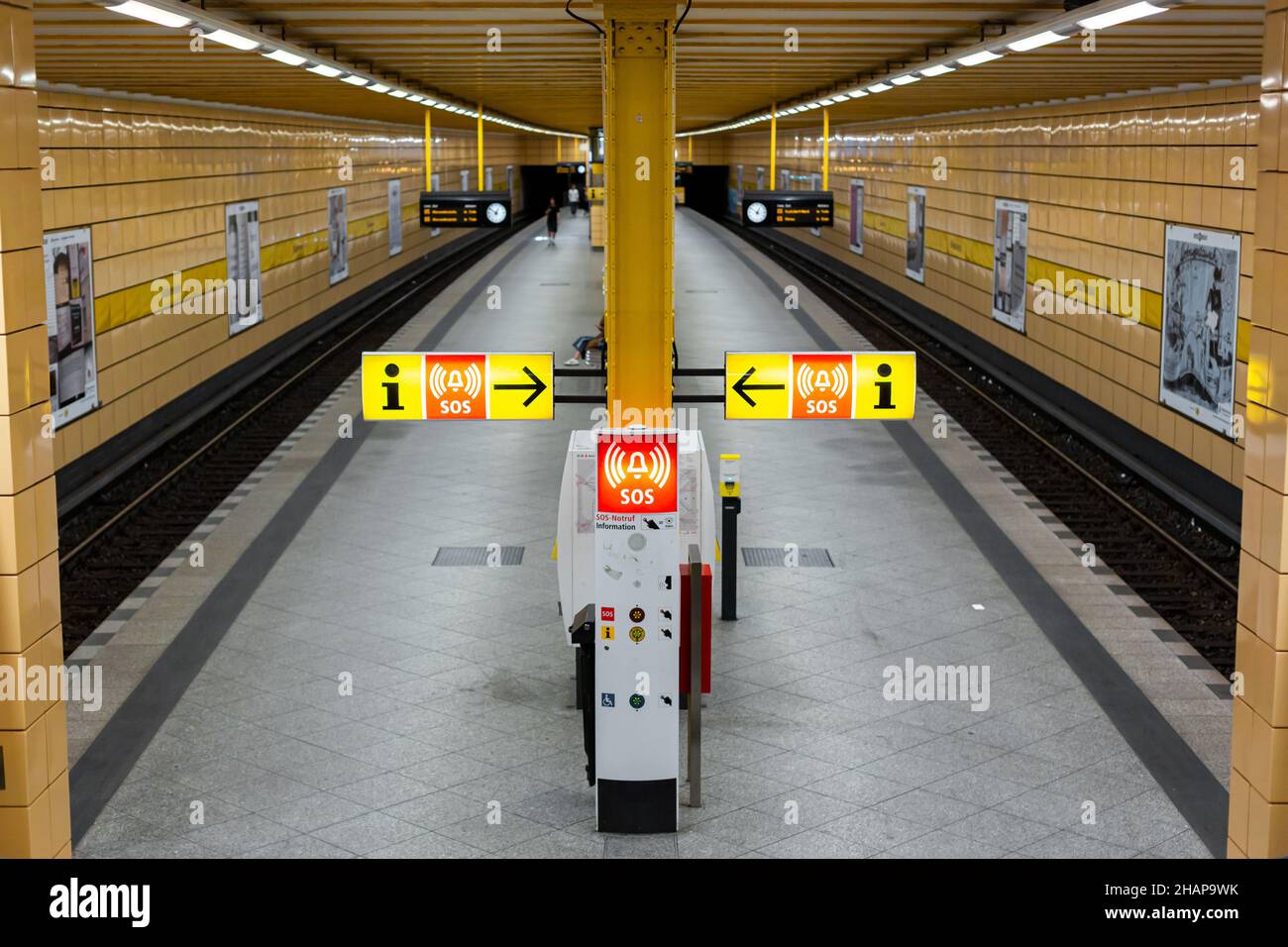 Exterior metro station. Emergency call button a Stock Photo - Alamy