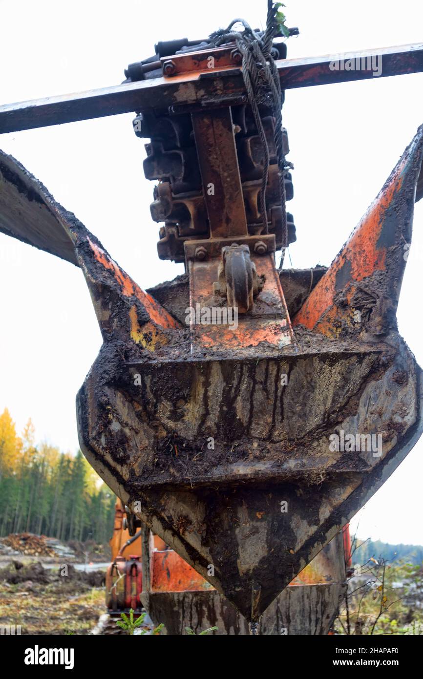 Forestry. Trenching plough, plow ditcher (backhoe; diker) - plough ...