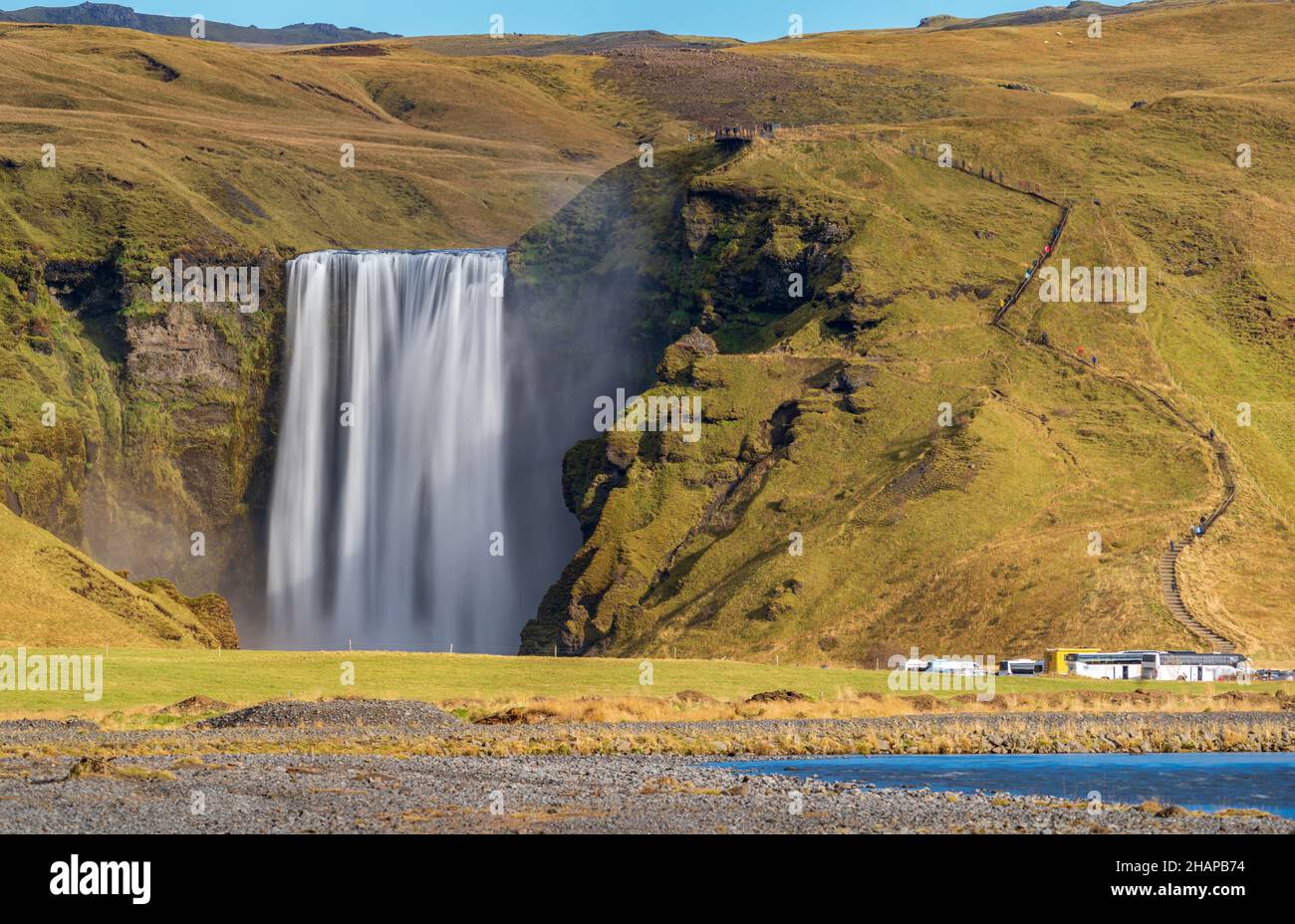 Long exposure of famous Skogafoss waterfall in Iceland from the ...