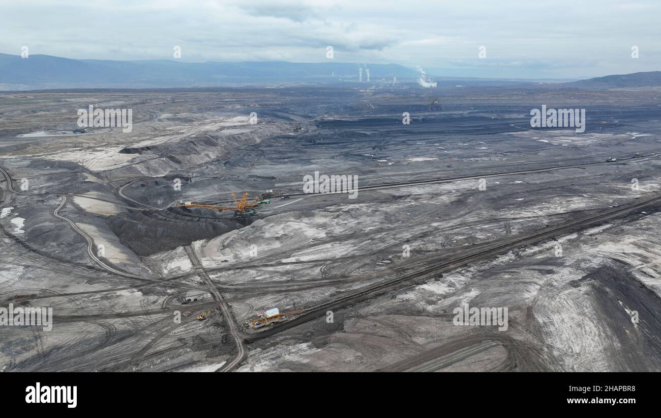 Brown coal opencast mine bucket wheel excavator giant giant Vrsany ...