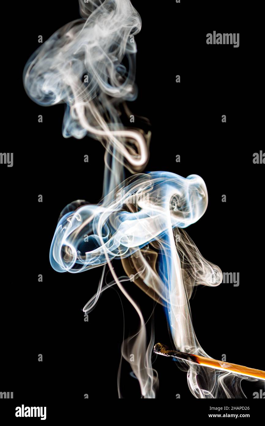 smoke of a burnt matchstick Stock Photo - Alamy
