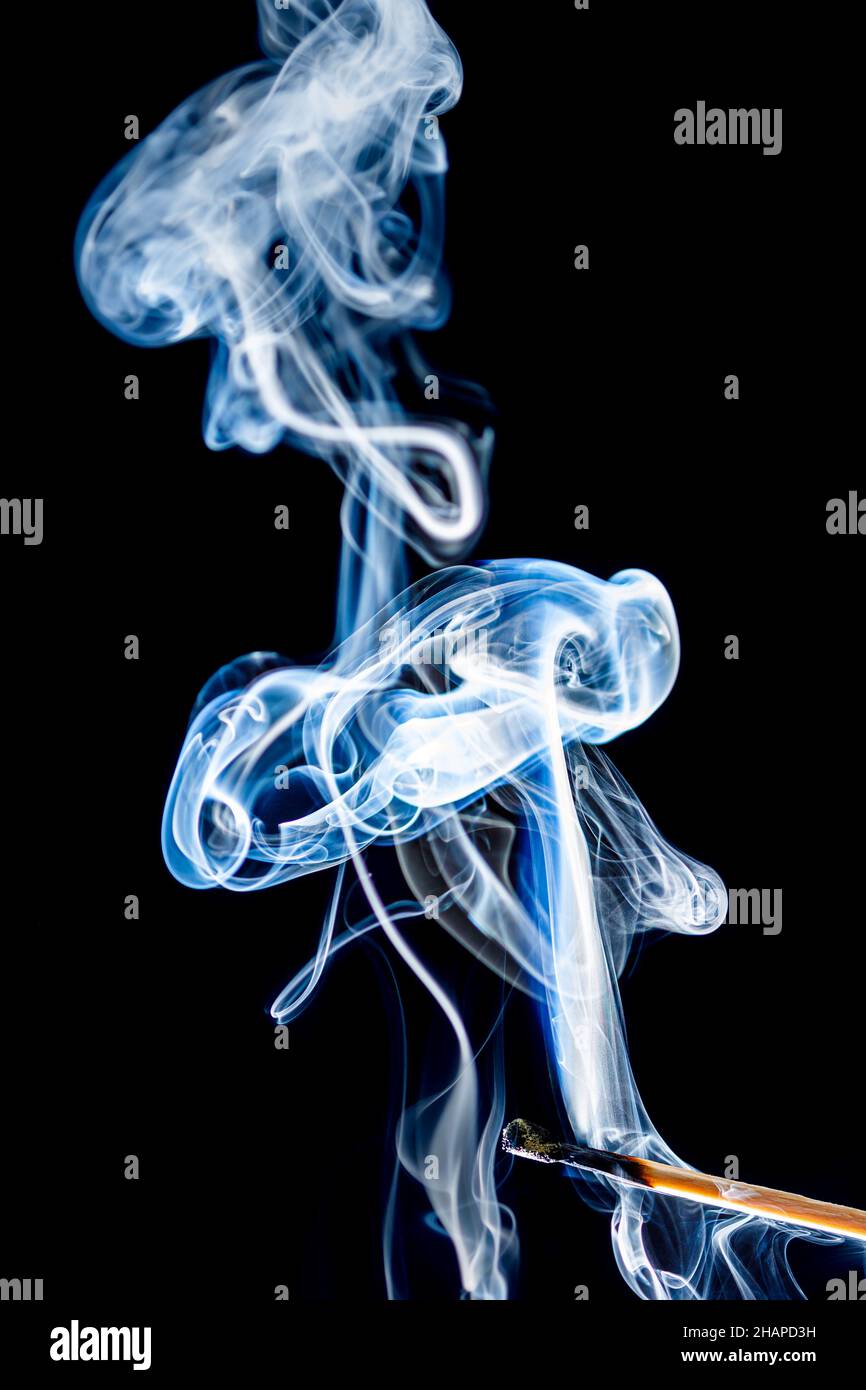 smoke of a burnt matchstick Stock Photo - Alamy