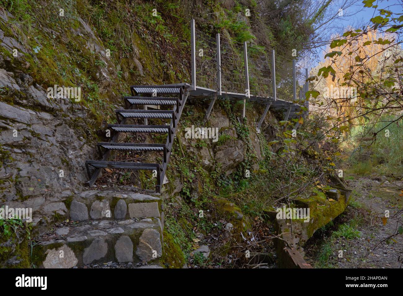 footbridges installed on the footpath of the Pasarelas del Genal in ...