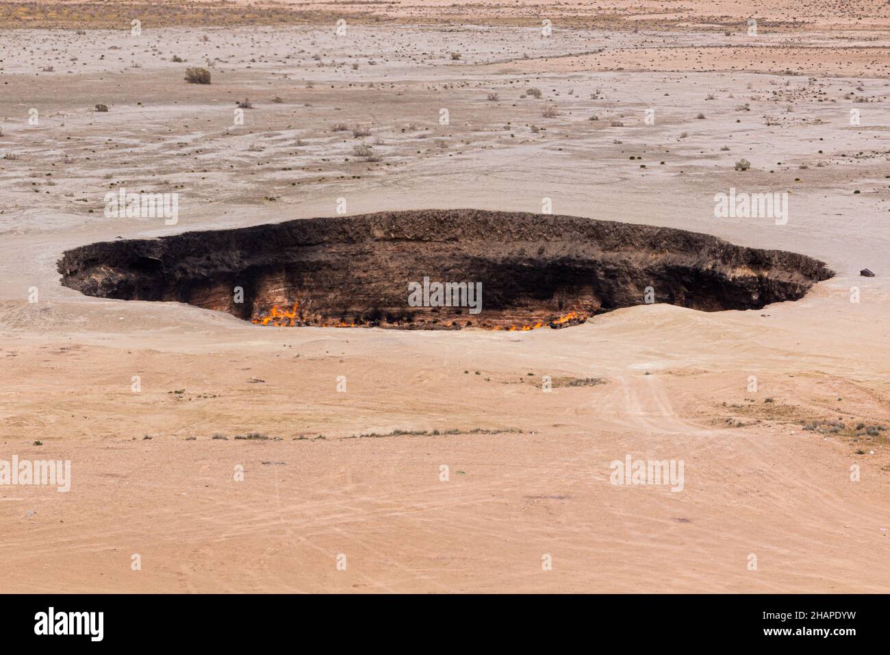 Darvaza Derweze gas crater called also The Door to Hell in Turkmenistan ...