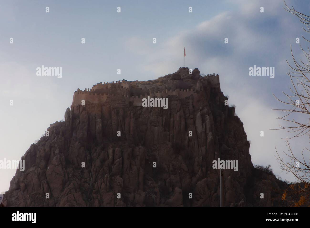 Afyonkarahisar castle or Afyon Kalesi top part Stock Photo - Alamy