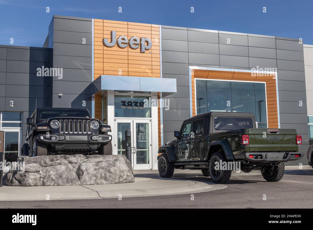 Lafayette - Circa December 2021: Jeep Wrangler and Gladiator display at ...