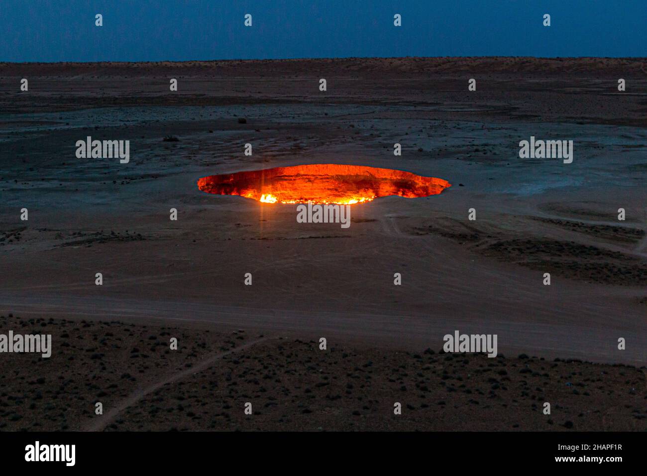 Darvaza Derweze gas crater called also The Door to Hell in Turkmenistan ...