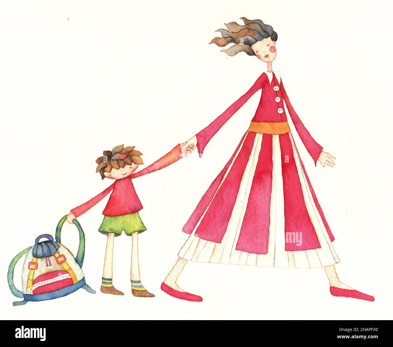 Happy schoolgirl cartoon Cut Out Stock Images & Pictures - Alamy