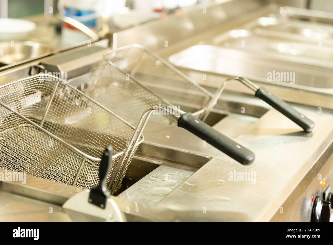 square basket sieve for frying in oil, top view Stock Photo - Alamy