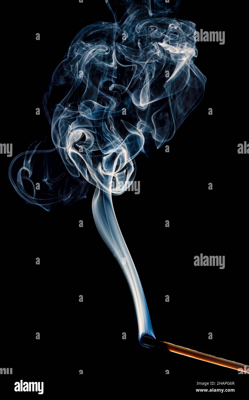 smoke of a burnt matchstick Stock Photo - Alamy