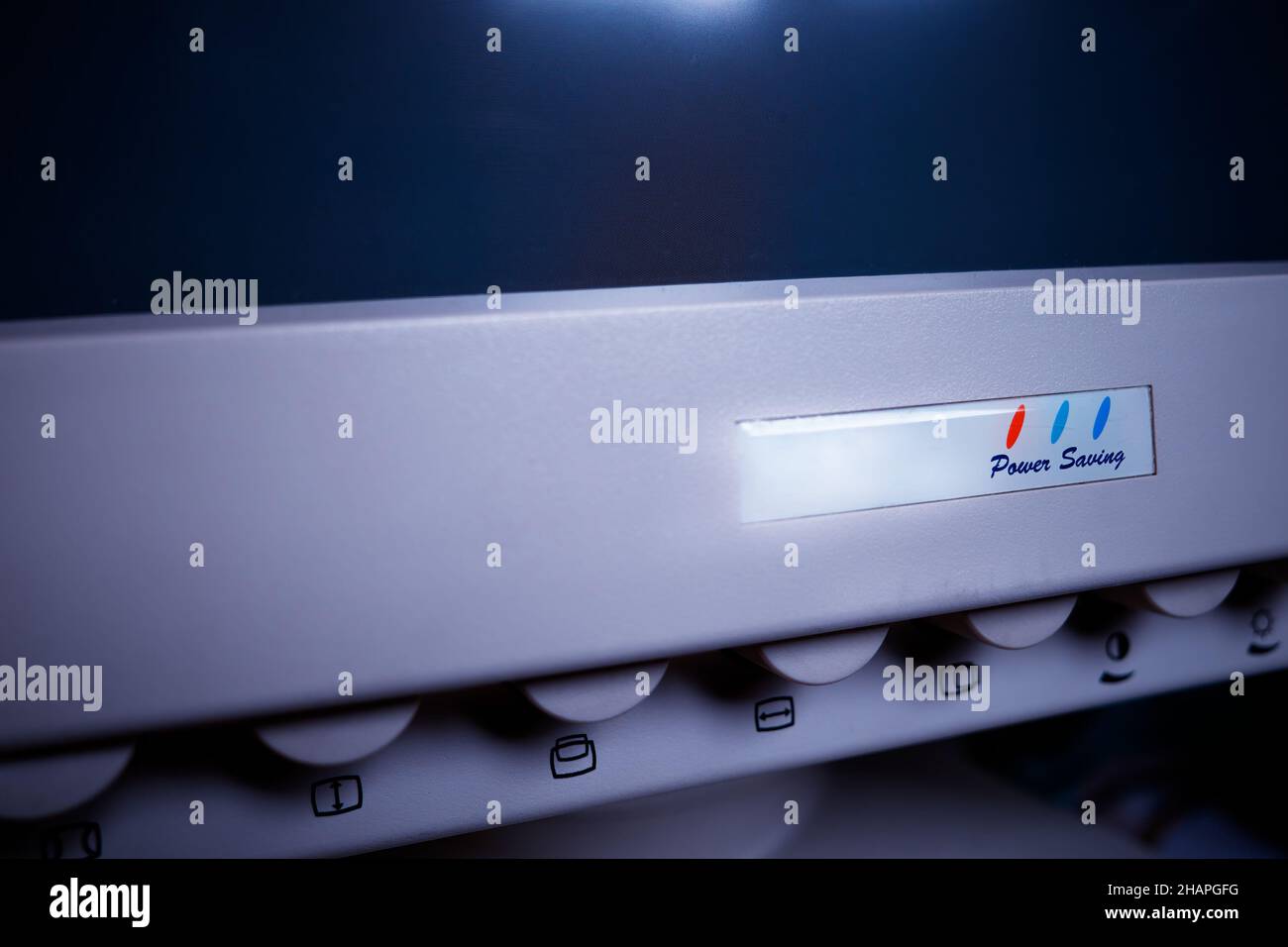 Vintage CRT display in closeup background Stock Photo - Alamy