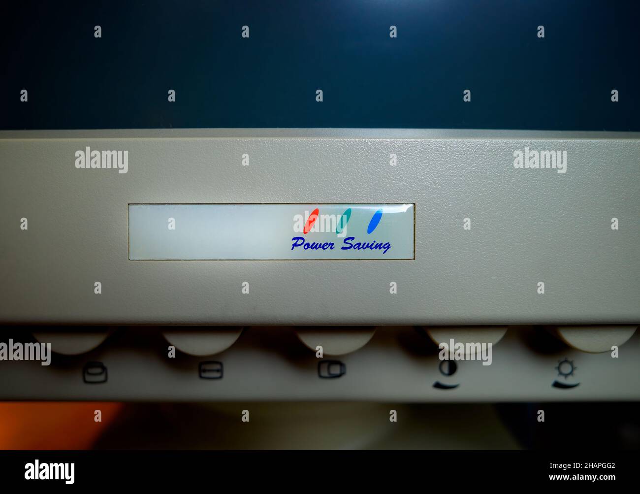 Vintage CRT monitor in detail background Stock Photo - Alamy