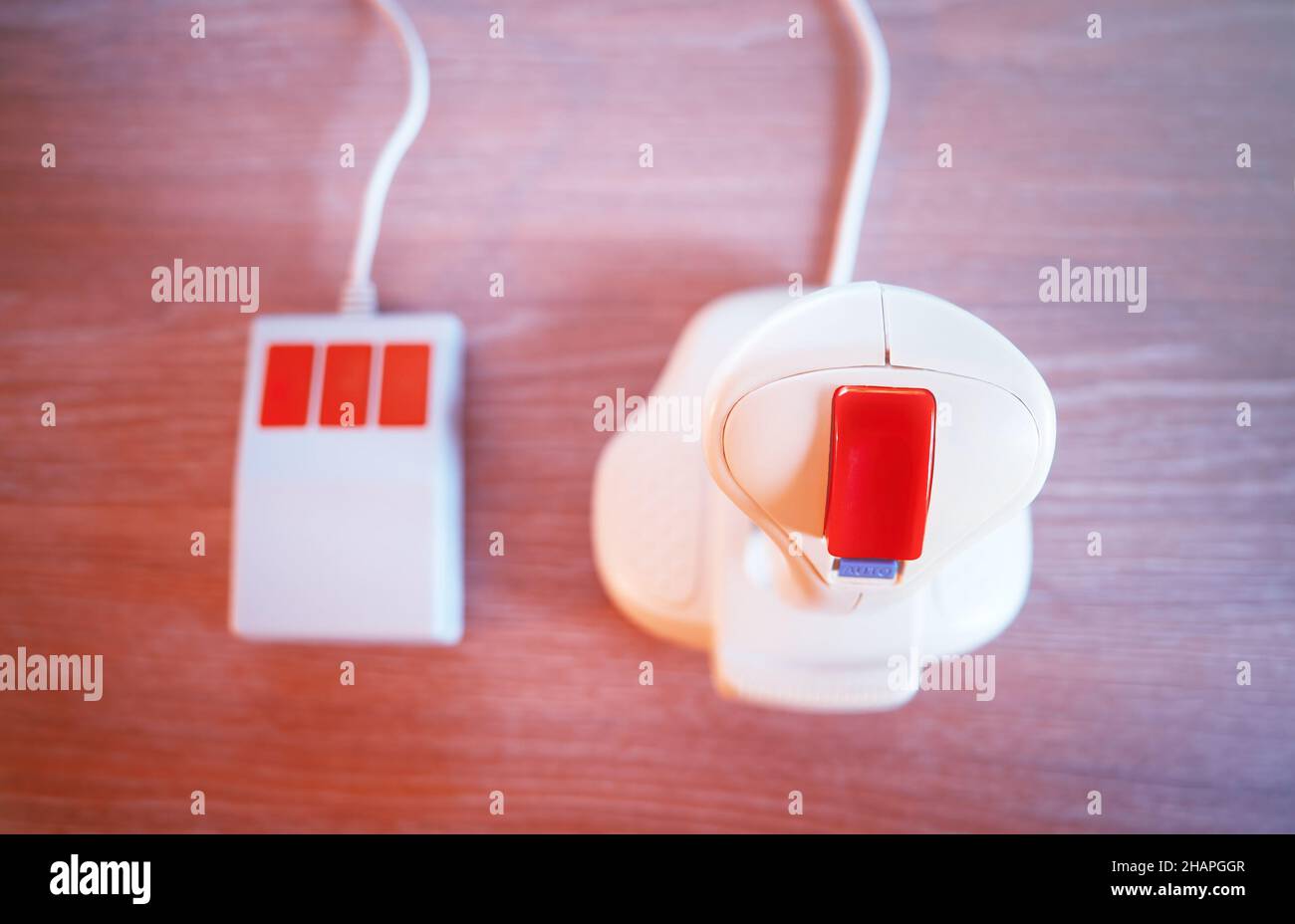 Joystick and mouse arcade control background Stock Photo - Alamy