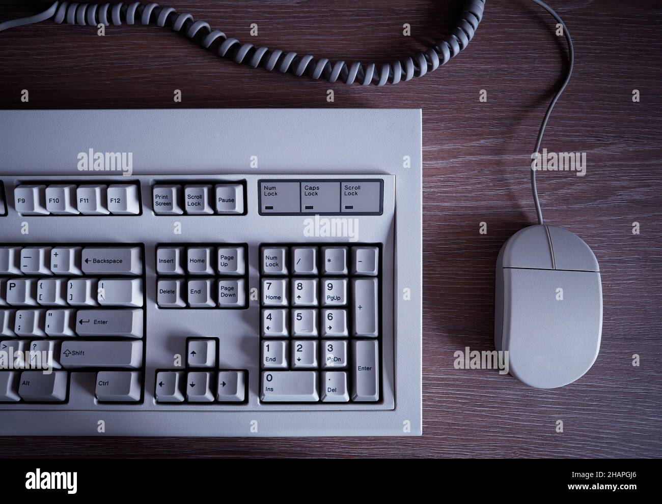 Vintage computer keyboard and mouse background Stock Photo - Alamy