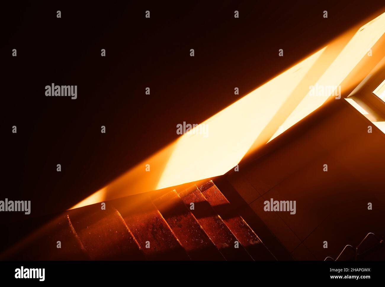 Light ray falling on vintage upstairs backdrop Stock Photo - Alamy