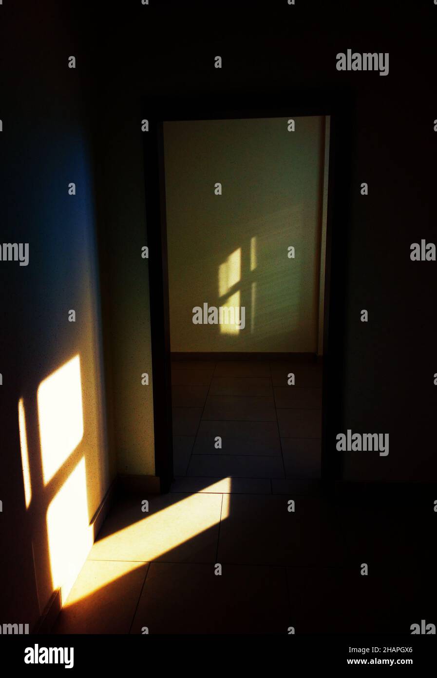 Dramatic windows silhouette interior background Stock Photo - Alamy