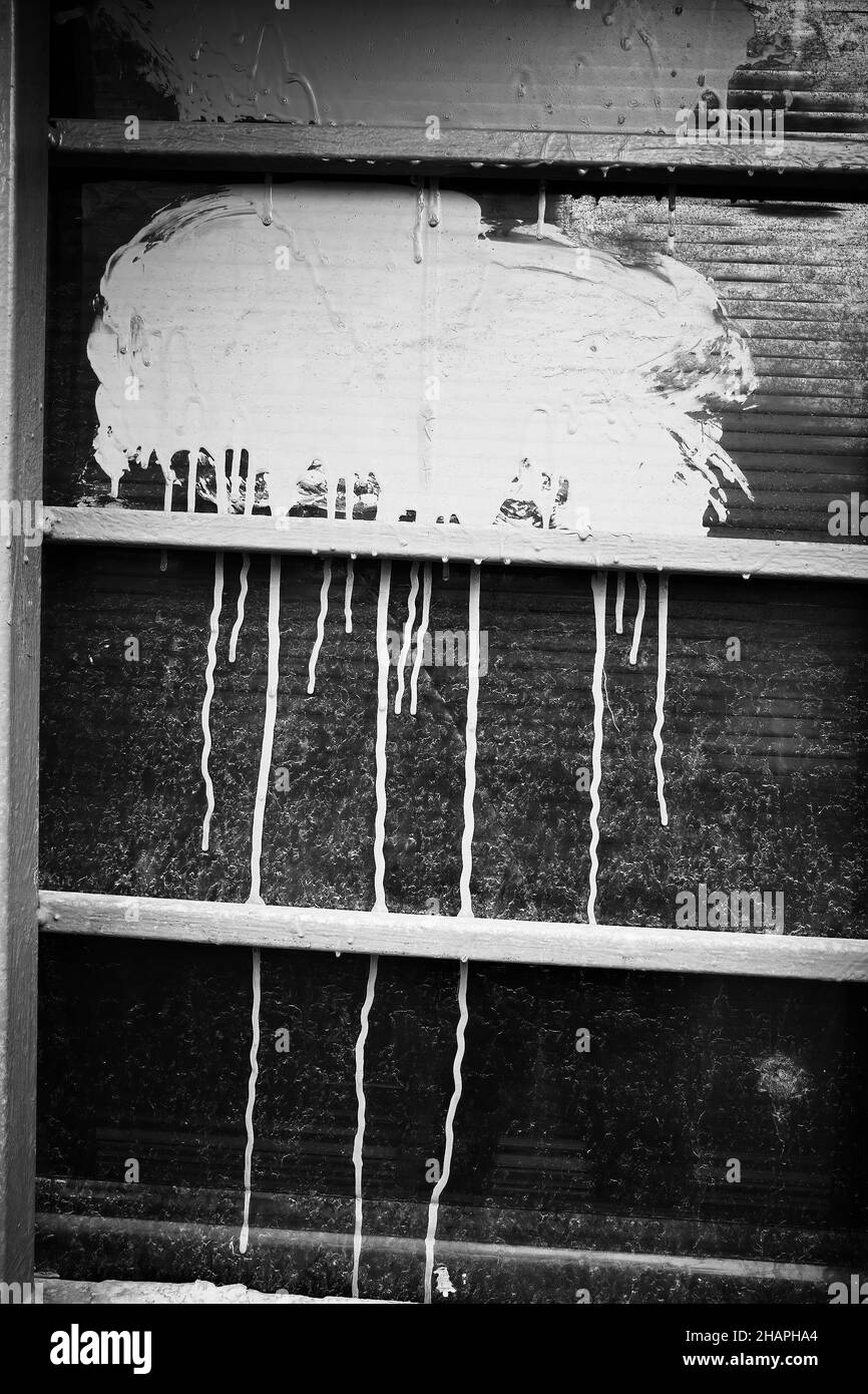 White paint splat on street wall background Stock Photo - Alamy