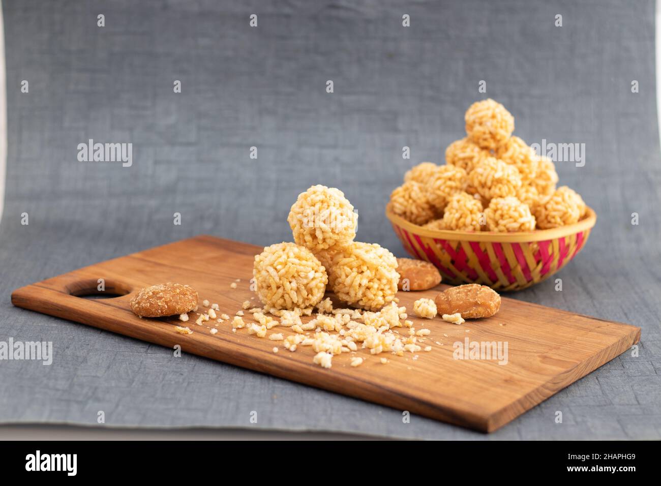 Indian Winter Delicacy Lai Laddu Gajak Or Kurmura Laai Ke Ladoo Made Of ...