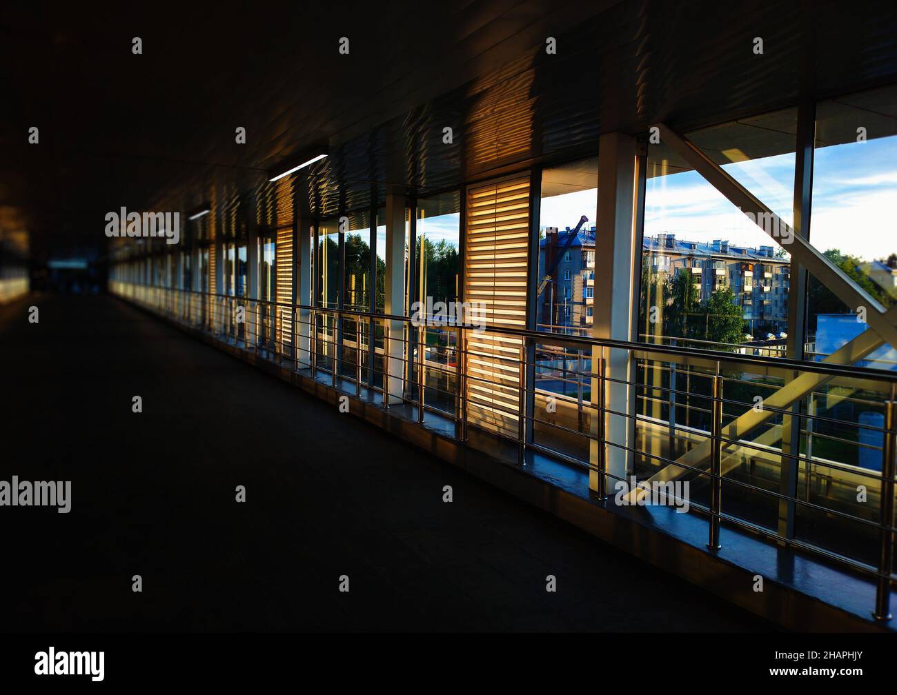Metro bridge architecture perspective background Stock Photo - Alamy