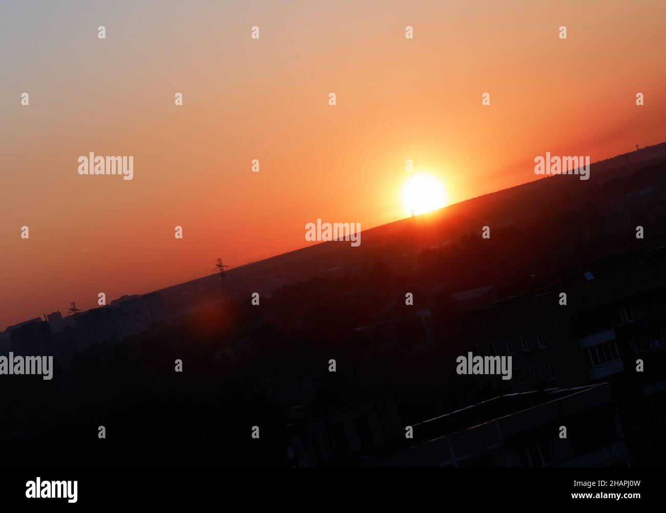 Tilted diagonal sunset horizon background Stock Photo - Alamy