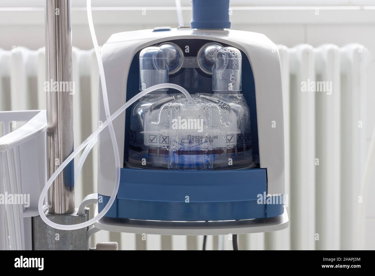 High-flow oxygen device in ICU in hospital. High-flow oxygen therapy is ...