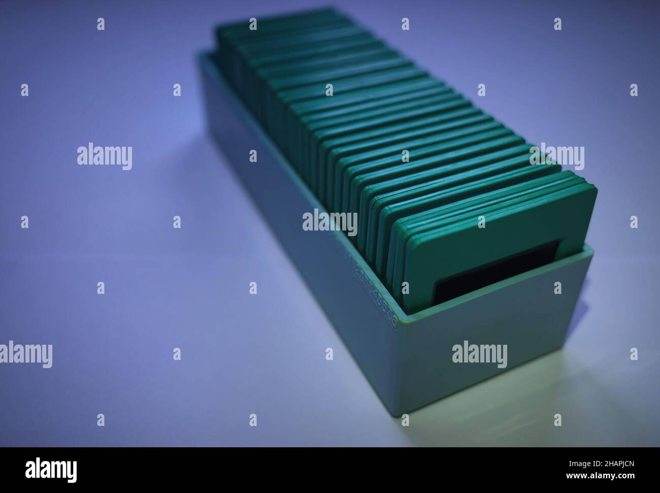Vintage film slides box background Stock Photo - Alamy