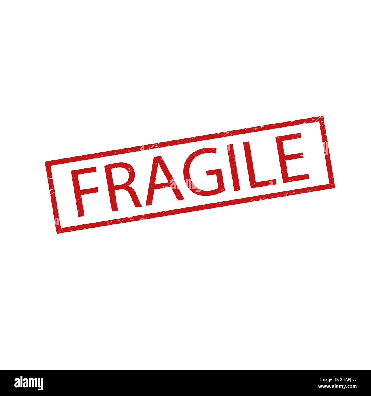 Fragile grunge red rubber stamp vector isolated on white background ...
