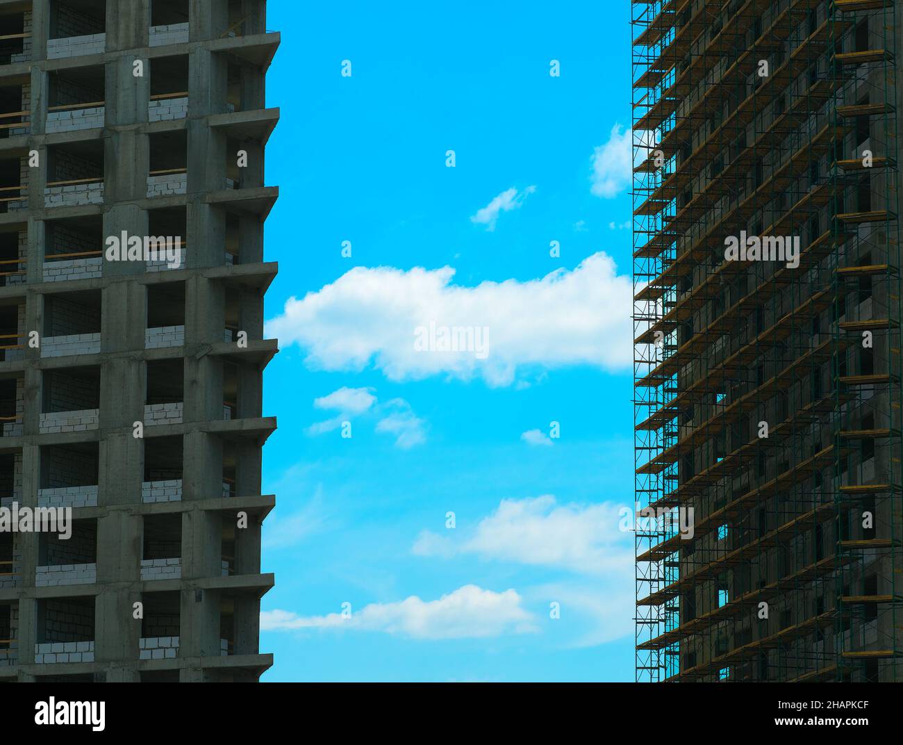 Construction of many-storied building architecture background Stock ...