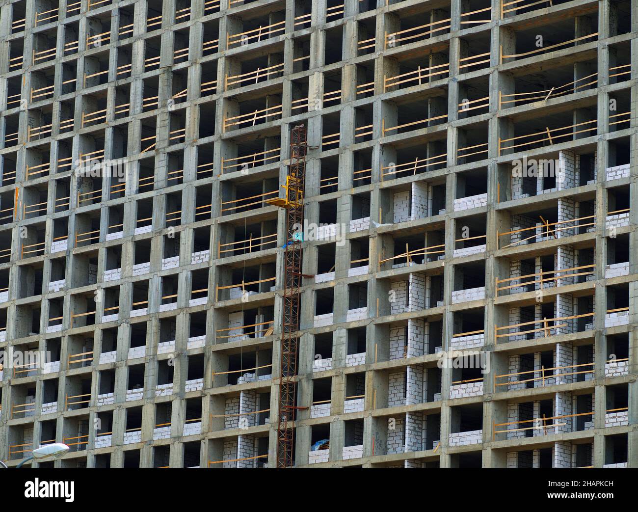 Construction of many-storied building architecture background Stock ...