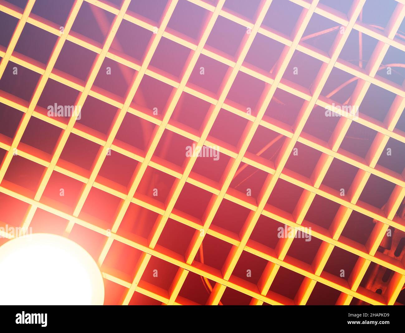 Communication wires on office ceiling background Stock Photo - Alamy