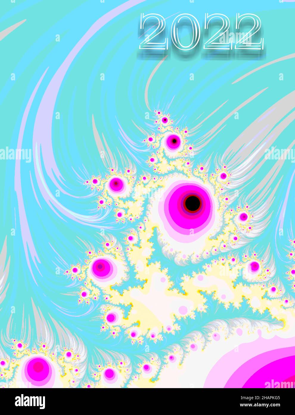 Psychedelic background with 2022 number Stock Photo - Alamy